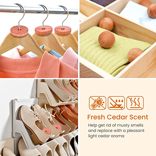 Homode Cedar Blocks for Clothes Storage, 100% Aromatic Red Ceder Wood, Cedar Balls and Cedar Rings for Closets and Drawers