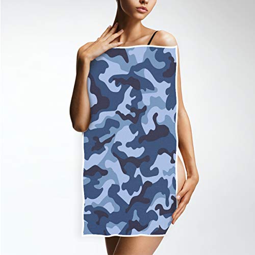 Blueangle Camo Hand Towel Blue Military Camouflage Towels Soft Highly Absorbent Towel Bath Decor for Bathroom Gym Spa, 30x15 inch