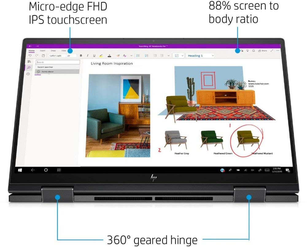 2020 HP Envy X360 2-in-1 15.6" FHD IPS Touchscreen Premium Laptop PC | AMD 4th Gen Ryzen 5 Six-Core 4500U | 16GB RAM | 1TB PCIe SSD | Backlit Keyboard | Fingerprint Reader | WiFi 6 | Windows 10