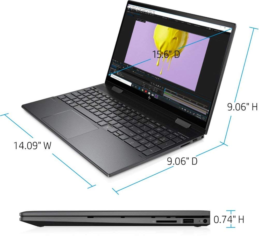 2020 HP Envy X360 2-in-1 15.6" FHD IPS Touchscreen Premium Laptop PC | AMD 4th Gen Ryzen 5 Six-Core 4500U | 16GB RAM | 1TB PCIe SSD | Backlit Keyboard | Fingerprint Reader | WiFi 6 | Windows 10