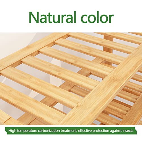JAPIIM 4-Tier Free Standing Shoe Racks, Practical Storage Shelves, Storage Racks, Free Standing Shoe Racks for Bedroom Hallway Closets (Bamboo Strips)