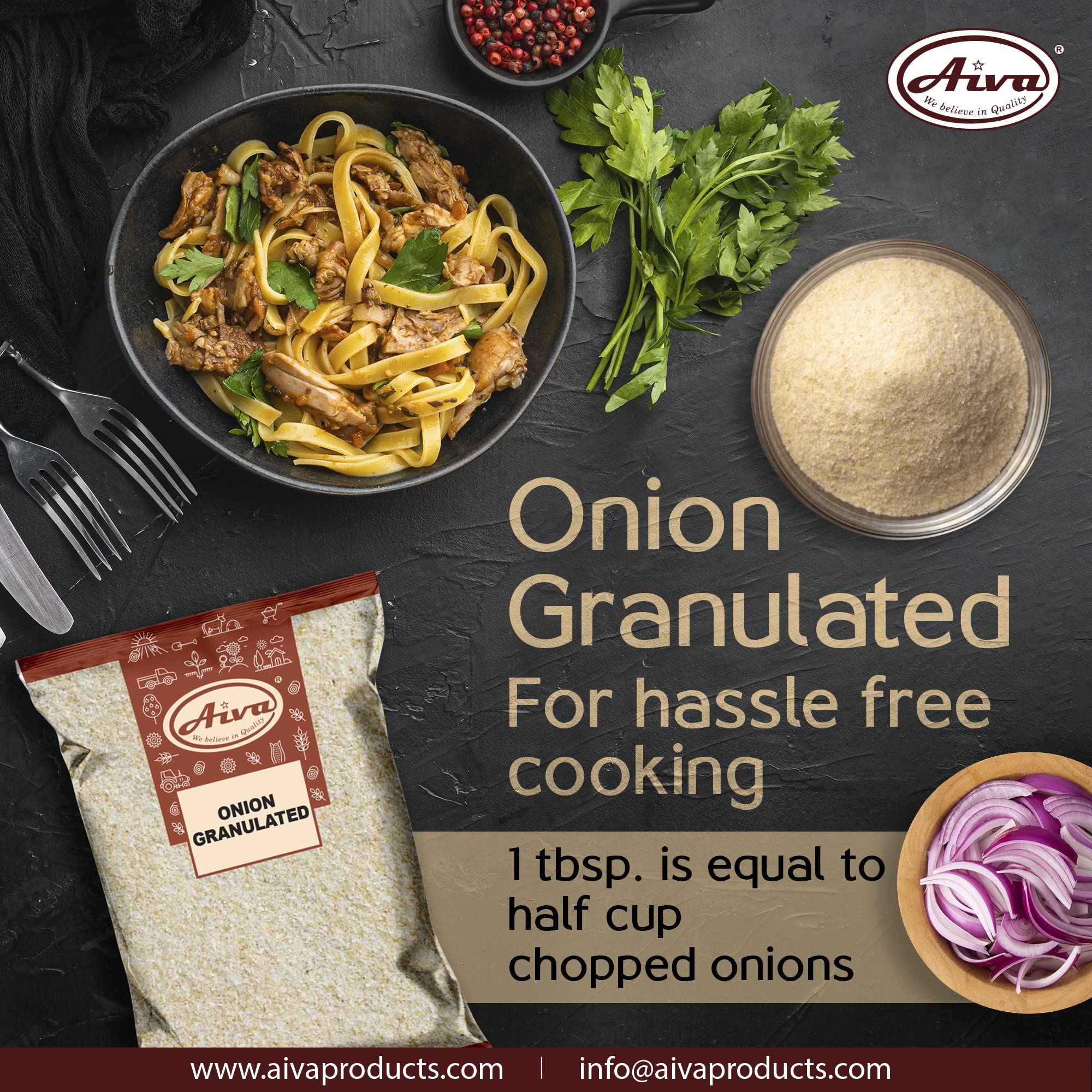 Aiva Granulated Onion (4 LB Bulk) – Gourmet All-Natural Seasoning for Cooking, Baking, and Spice Blends | Packed in USA