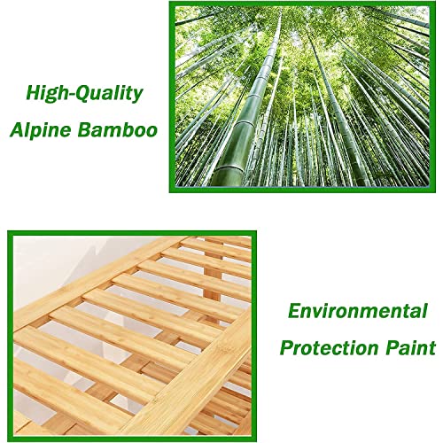 JAPIIM 4-Tier Free Standing Shoe Racks, Practical Storage Shelves, Storage Racks, Free Standing Shoe Racks for Bedroom Hallway Closets (Bamboo Strips)