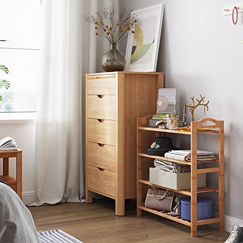JAPIIM 4-Tier Free Standing Shoe Racks, Practical Storage Shelves, Storage Racks, Free Standing Shoe Racks for Bedroom Hallway Closets (Bamboo Strips)