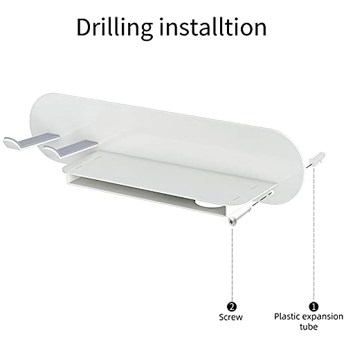 FLE Hair Dryer Holder Wall Mounted with Shelf - Hair Dryer Holder Rack Organizer Compatible for Dyson Supersonic Hair Dryer,White