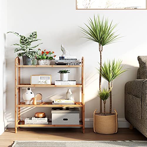 JAPIIM 4-Tier Free Standing Shoe Racks, Practical Storage Shelves, Storage Racks, Free Standing Shoe Racks for Bedroom Hallway Closets (Bamboo Strips)