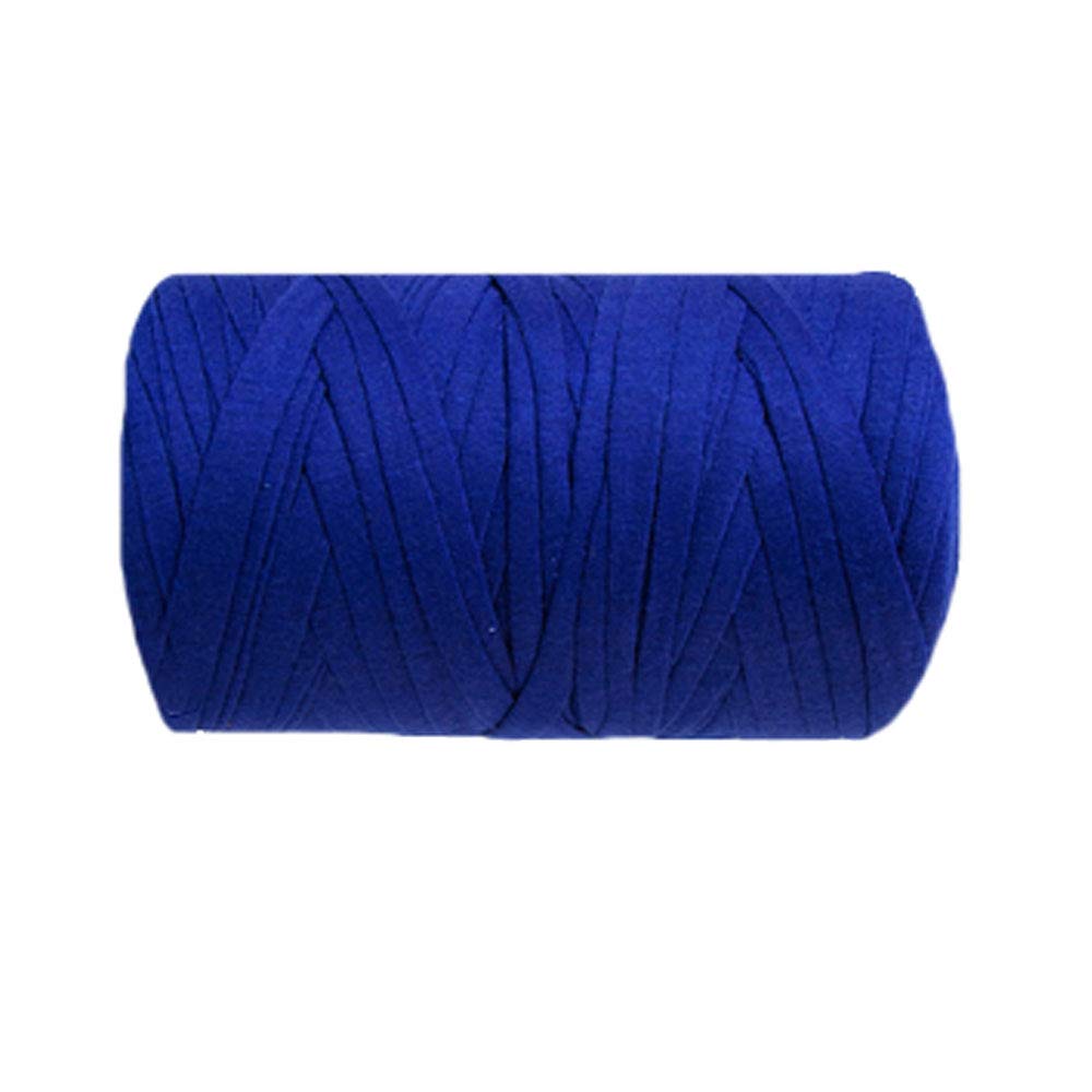 Clisil Recycled Bulky T-Shirt Yarn Royal Blue Home Textile Yarn Trapilho,Zpagetti Yarn Spaghetti Yarn,Tshirt Yarn,Ribbon Yarn Fabric Yarn DIY Knit Basket Crochet Bag Bows 210gram