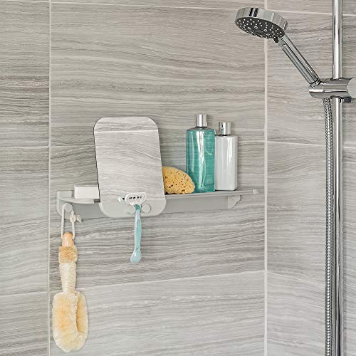 Better Living Products 11631 GLIDE Shower Shelf with Mirror, Grey