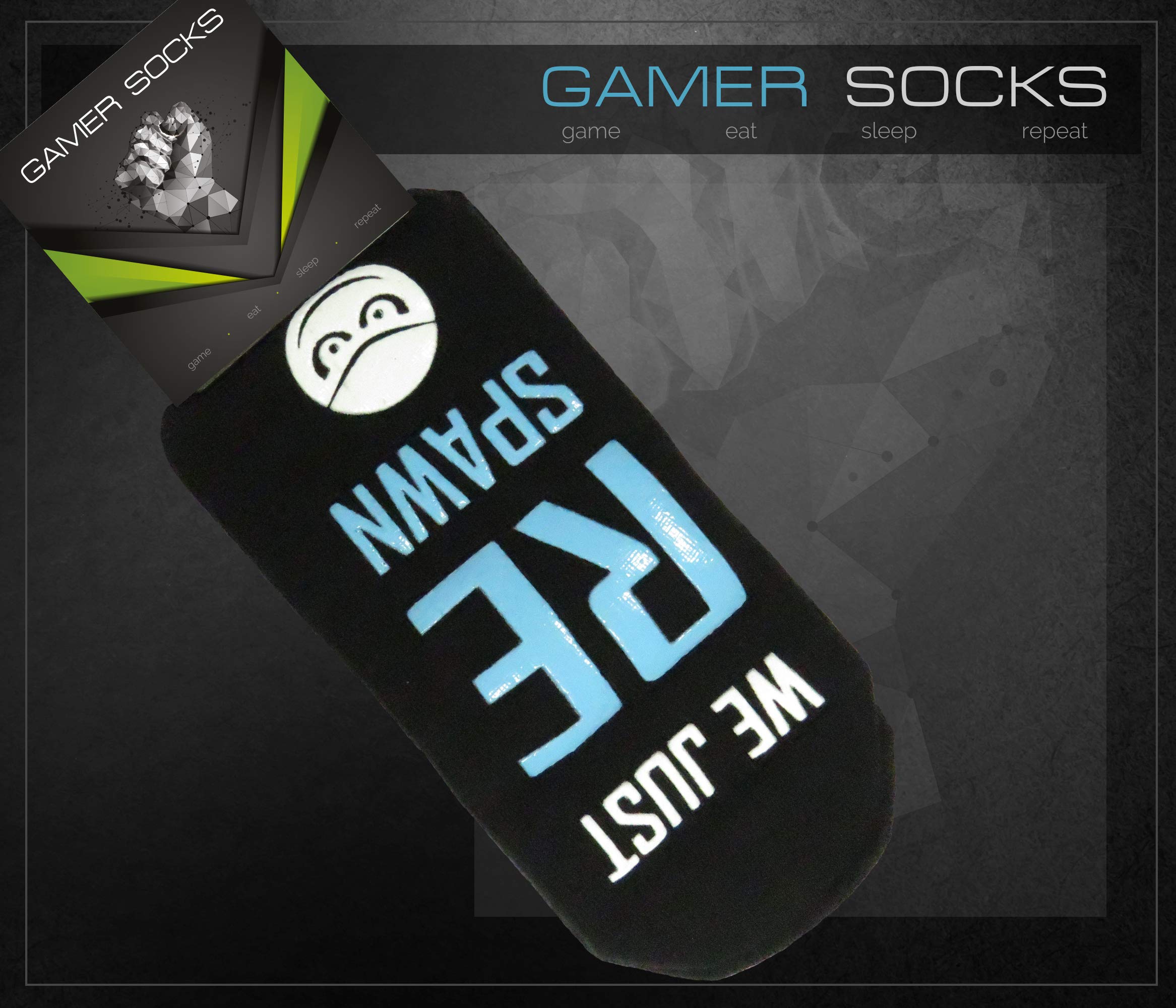 Gamer Socks, DND Gift Ideas, Best Gifts for Teenagers Boys, Presents, im Gaming Socks for Men (Blue Respawn)