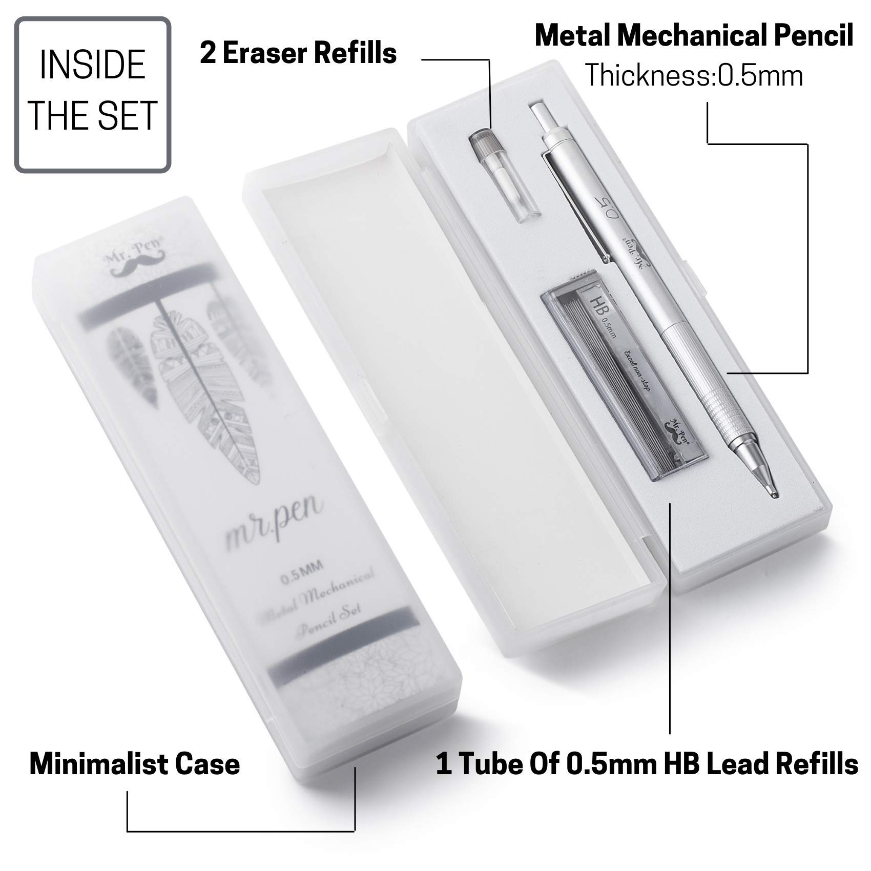 Mr. Pen- Metal Mechanical Pencils 0.5, Mechanical Pencils, Drawing Mechanical Pencils, Mechanical Pencils for Artists, Sketching Mechanical Pencils, Lead Pencil, Mechanical Drawing Pencils