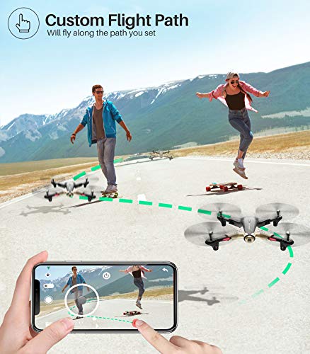 SYMA Drone with 1080P FPV Camera,Optical Flow Positioning,Tap Fly,Altitude Hold,Headless Mode,3D Flips,2 Batteries 40mins Flying UFO Remote Control Quadcopter for Kids Beginners