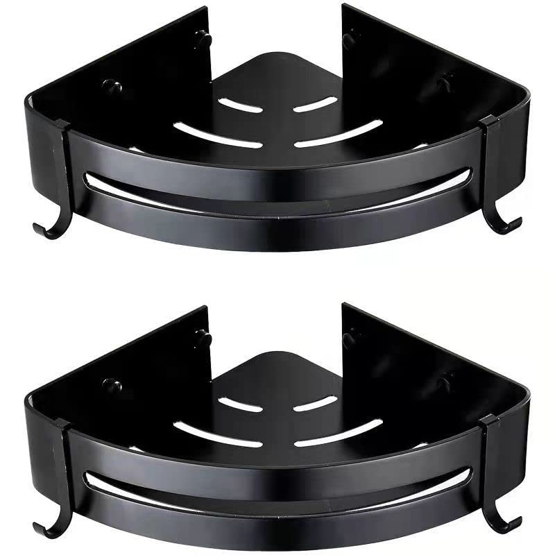 Winmien 2-Pack Corner Shower Caddy,No Drilling Wall Mounted Adhesive Bathroom Shelf,Aluminum Storage Organizer for Bathroom, Toilet, Kitchen and Dorm