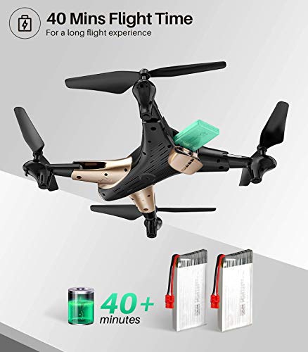 SYMA Drone with 1080P FPV Camera,Optical Flow Positioning,Tap Fly,Altitude Hold,Headless Mode,3D Flips,2 Batteries 40mins Flying UFO Remote Control Quadcopter for Kids Beginners