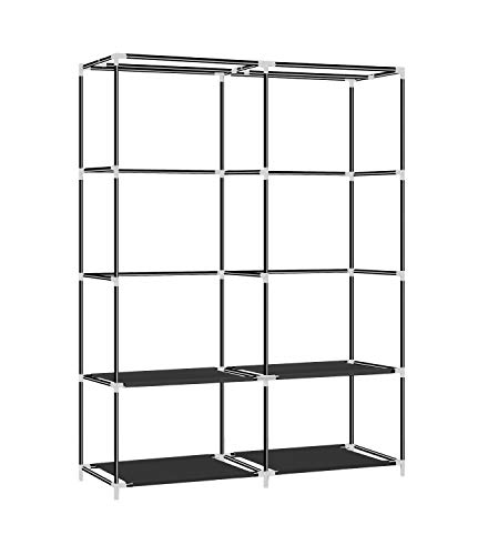 YOUUD Wardrobe Storage Closet Clothes Portable Wardrobe Storage Closet Portable Closet Organizer Portable Closets Wardrobe Closet Organizer Shelf Wardrobe Clothes Organizer Standing Closet Black