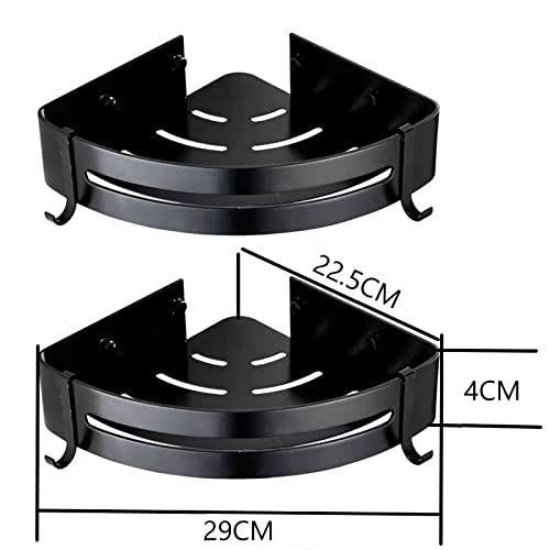 Winmien 2-Pack Corner Shower Caddy,No Drilling Wall Mounted Adhesive Bathroom Shelf,Aluminum Storage Organizer for Bathroom, Toilet, Kitchen and Dorm