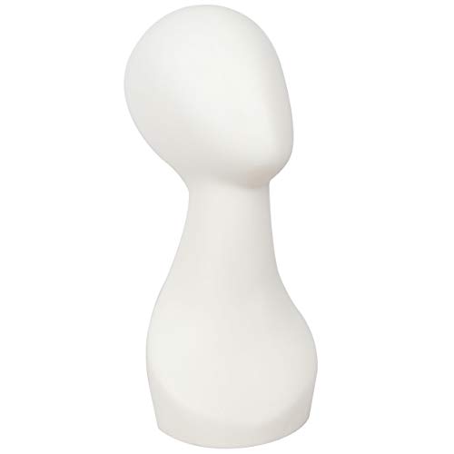 A1 Pacific Mannequin Wig Head Shoulder Female Male Bust Display Hair Hat Mask AB-W (Matte White)