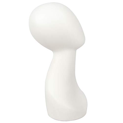 A1 Pacific Mannequin Wig Head Shoulder Female Male Bust Display Hair Hat Mask AB-W (Matte White)