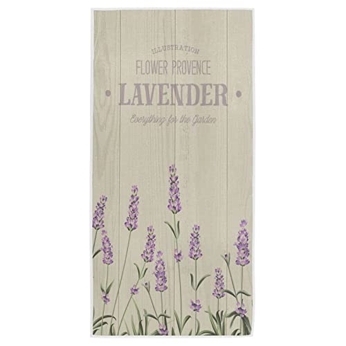 Naanle Vintage Lavender Bouquet Soft Absorbent Guest Hand Towel Decor for Bathroom, Hotel, Kitchen, Gym and Spa(16" x 30")