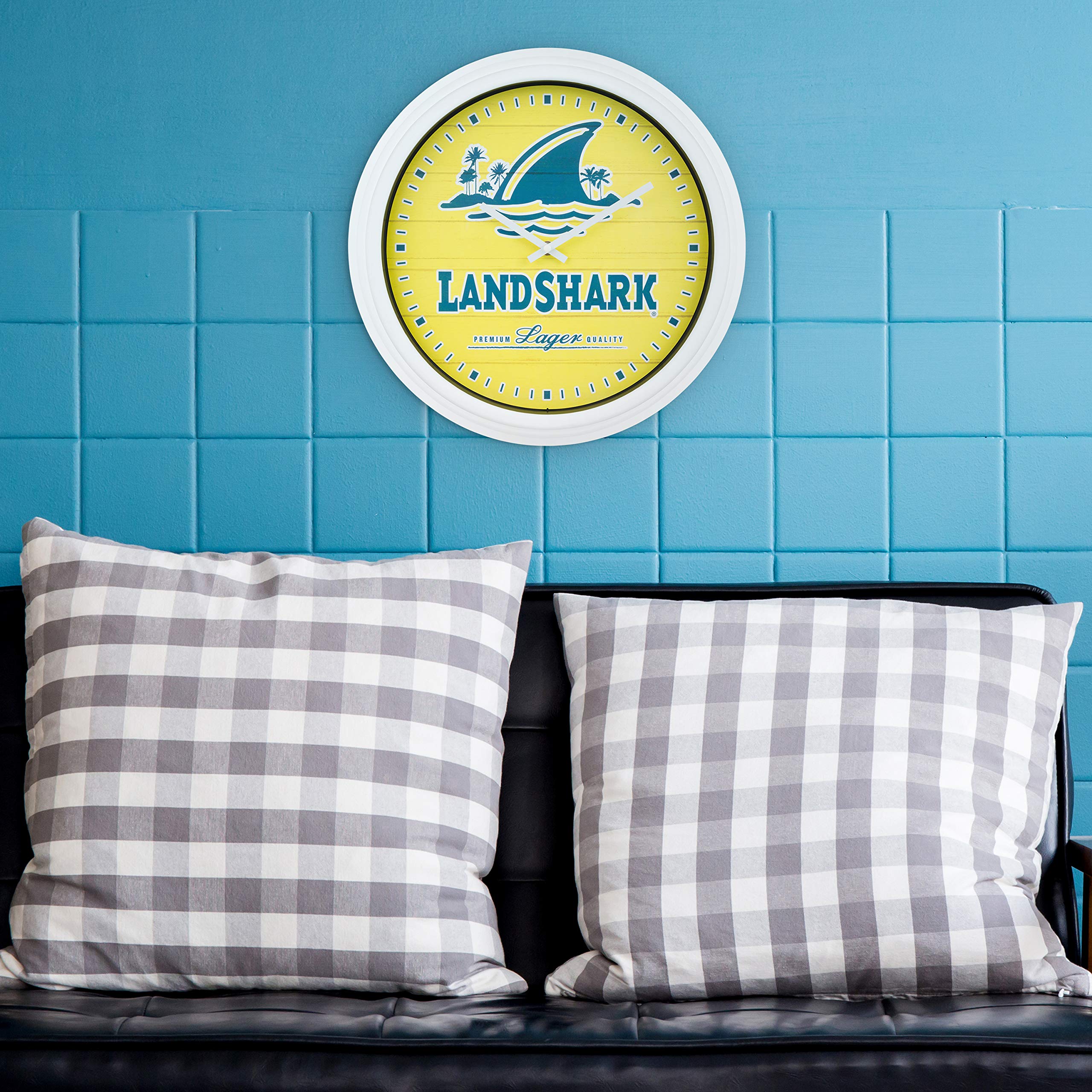 La Crosse Technology 433-3841LS 15.75 Inch Landshark Indoor/Outdoor Analog Wall Clock, White