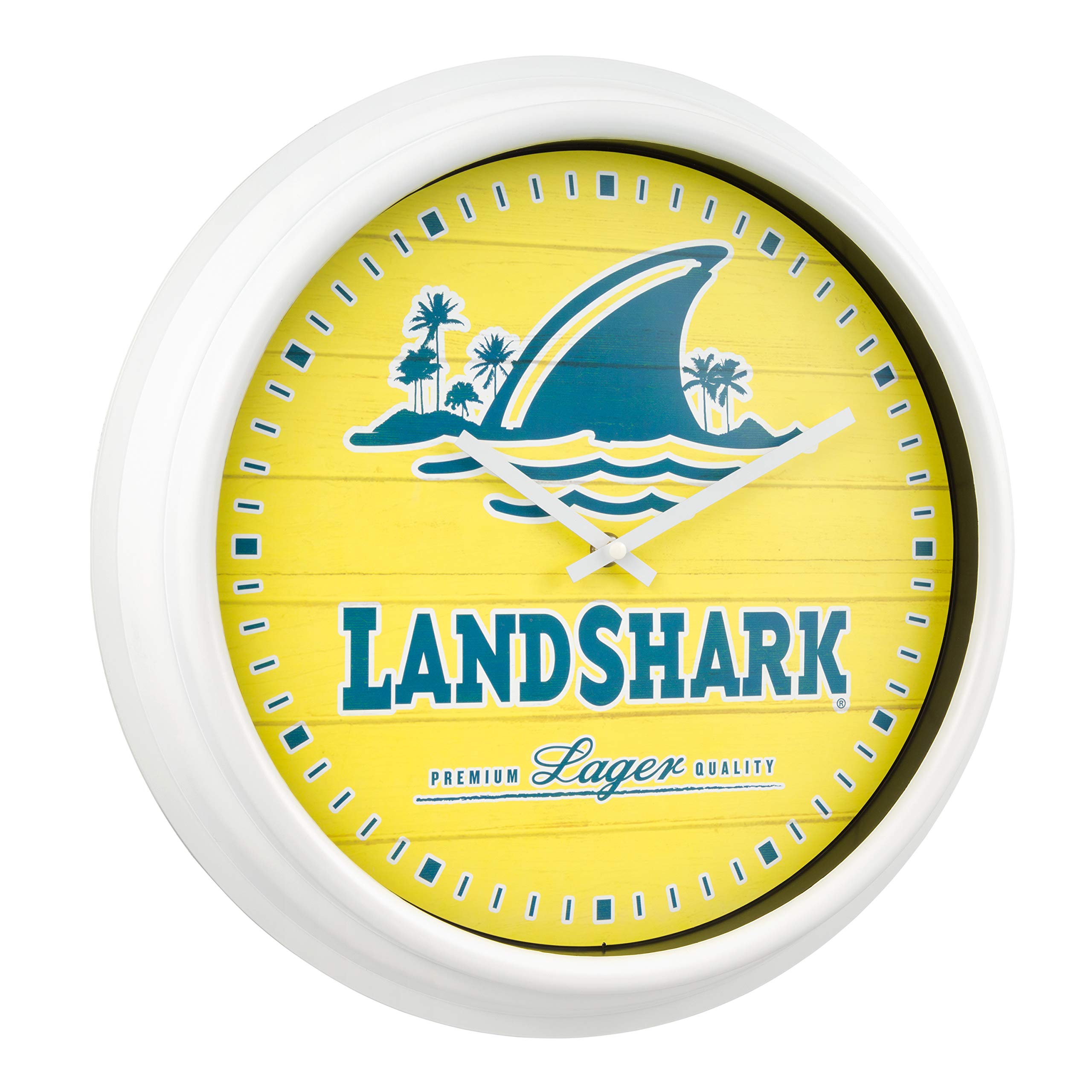 La Crosse Technology 433-3841LS 15.75 Inch Landshark Indoor/Outdoor Analog Wall Clock, White
