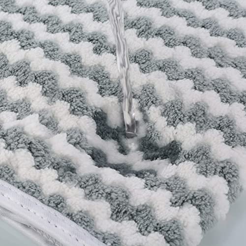KinHwa Microfiber Hand Towels for Bathroom Super Soft Hand Towel Absorbent Striped Bathroom Hand Towels for Spa Face Gym Sports 16inch x 30inch 4 Pack Greyish-Green