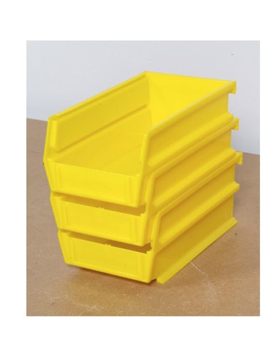 Triton Products 3-220Y LocBin Stacking, Hanging, Interlocking Polypropylene Bins 7-3/8-Inch L by 4-1/8-Inch W by 3-Inch H Yellow 24 CT