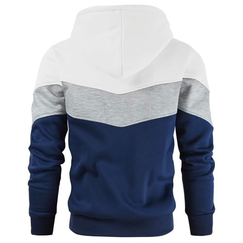 Gesean Novelty Hoodies Sweatshirt Outerwear with Pocket for Men Blue X-Large