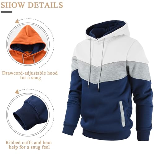 Gesean Novelty Hoodies Sweatshirt Outerwear with Pocket for Men Blue X-Large