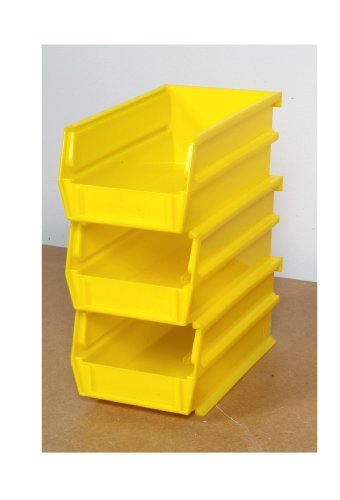 Triton Products 3-220Y LocBin Stacking, Hanging, Interlocking Polypropylene Bins 7-3/8-Inch L by 4-1/8-Inch W by 3-Inch H Yellow 24 CT