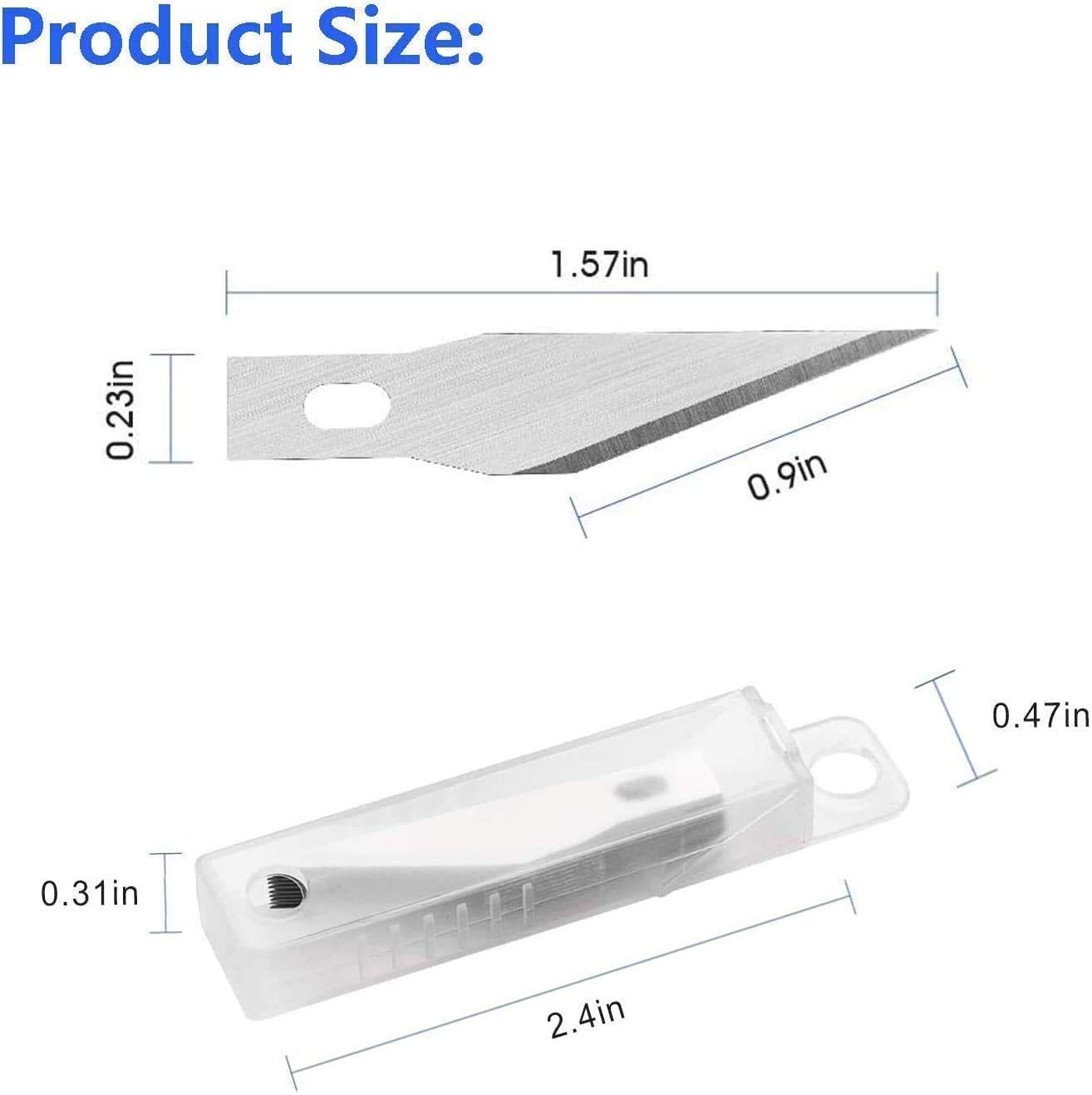 DIYSELF 1 Pcs Craft Knife Hobby Knife with 11 Pcs Stainless Steel Blades Kit, 1pcs Steel 15MM Ruler for Art, Scrapbooking, Stencil(Blue)