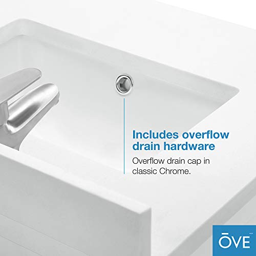 Ove Decors Stanley 42 inch Bathroom Vanity Combo Freestanding Bath Cabinet | Modern Single Sink with Cultured Marble Countertop | Backsplash Included, Midnight Blue