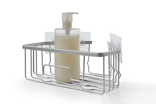 SunnyPoint RustProof Aluminum Wall Mount Shower Caddy Basket Shelf; Adhesive Hook Pad Included (Triangle, Silver)
