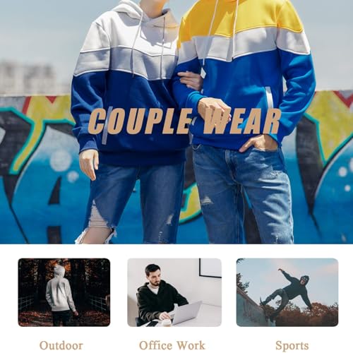 Gesean Novelty Hoodies Sweatshirt Outerwear with Pocket for Men Blue X-Large