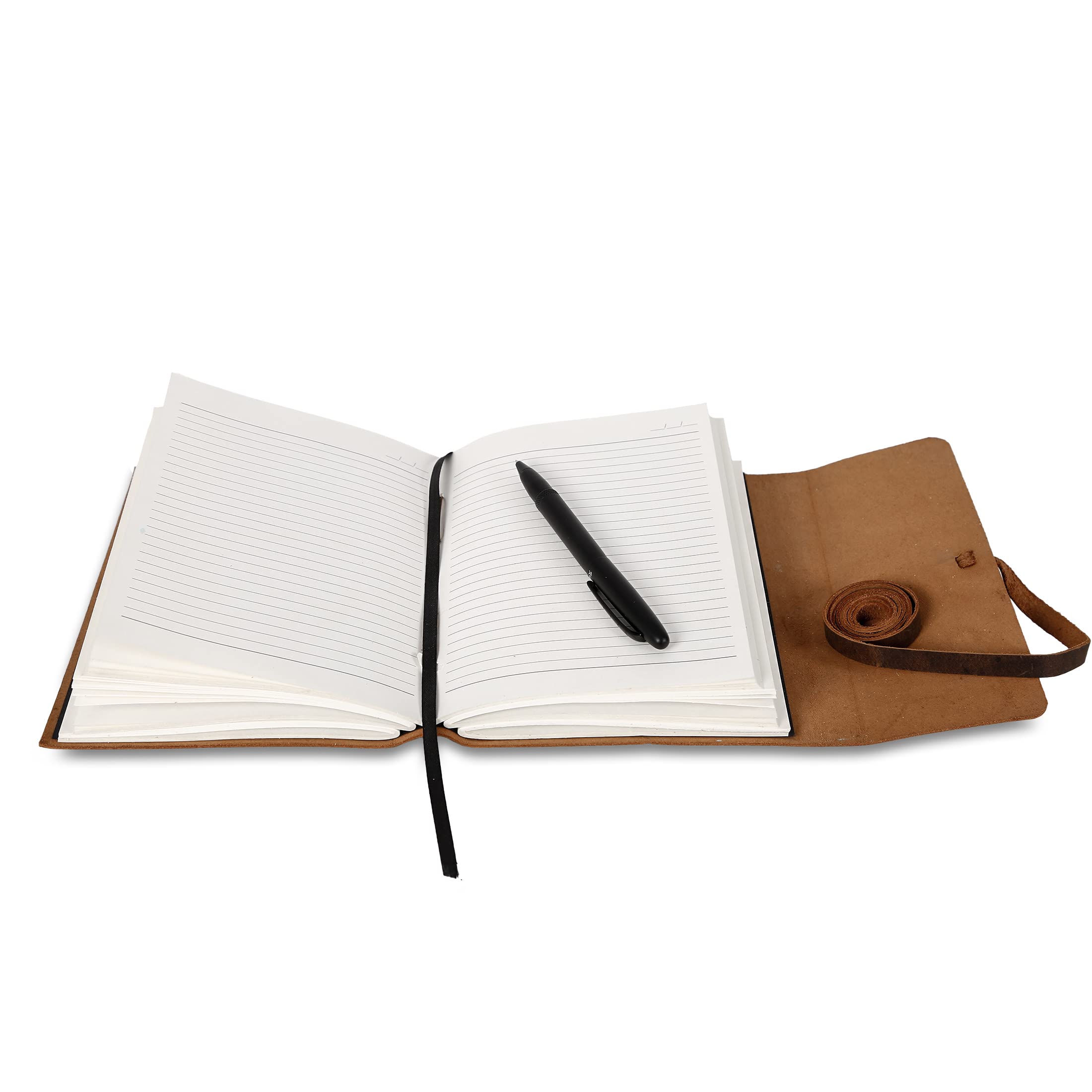 Leather Journal Lined Paper with luxury pen Handmade Leather Journal/Writing Notebook Diary/Bound Daily Notepad for Men & Women Medium, Writing pad for Artist, Sketch (8 X 6)