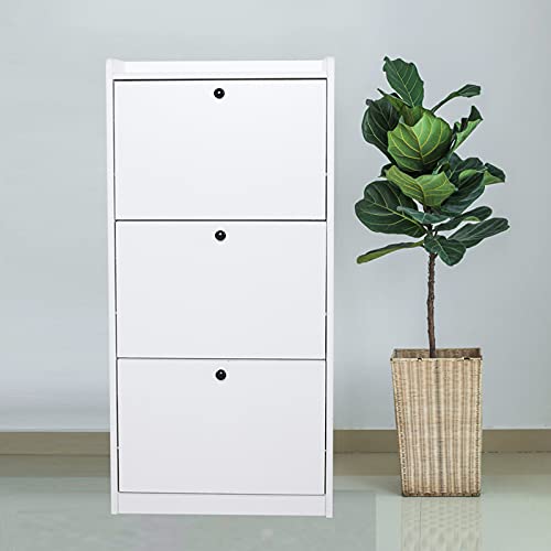 AKaSping White Shoe Rack 3 Tier Wooden Shoe Rack Organizer Vertical Large-Capacity Shoe Storage Rack Sturdy Shoe Rack for Closet Entryway Bedroom Home Door