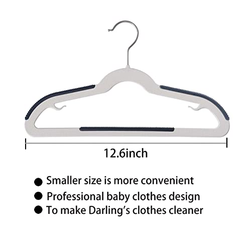 GLCMN Baby Hangers for Closet 20 Pack ,Wet and Dry Clothes Hanger,Non Slip Plastic Hangers for Baby, Kids, Toddler Clothes