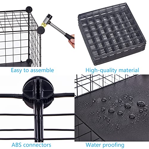 ANWBROAD Wire Cube Storage Organizer, 12 Cube Metal Grid, Wire Shelves Organizer, C grids panels, Stackable Modular Bookshelf, Ideal for Bedroom Living Room Office 11.8β x 11.8β Black ULWT012B