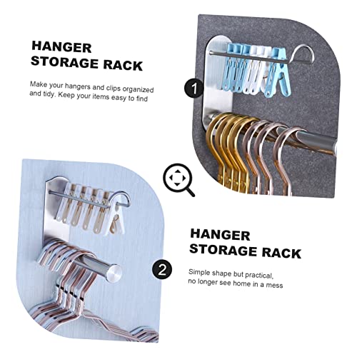 Zerodeko 1pc 304 Stainless Steel Hangers Hanger Holder Rack Hanger Rack Wall Clothes Rack Clip Hanger Stand Coat Hangers Holder Multi Hanger Closet Hanger Organizer Metal Coat Hanger Shelf