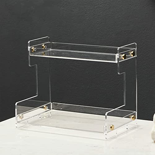 NEWRAIN Bathroom Organizer Countertop, Makeup 2-Tier Organizer Counter Organizer for Cosmetics, Vanity Holder for Lipstick,Cabinet Organizers and Storage