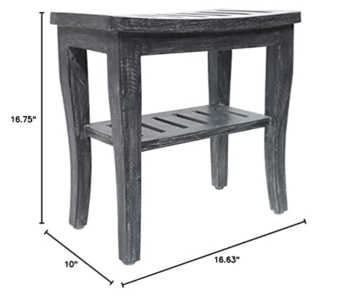 Redmon since 1883 Teak Petite Seat Shower Bench, Weathered Grey