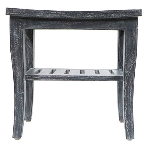 Redmon since 1883 Teak Petite Seat Shower Bench, Weathered Grey