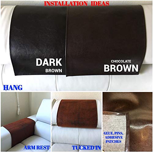 luvfabrics Simple Suede Furniture Protector, Leather Recliner Damage Prevention, Head Rest, Sofa, Love seat, Leather Protector, Computer Chair, Couch Cover (Chocolate, 14 by 30 Inch)
