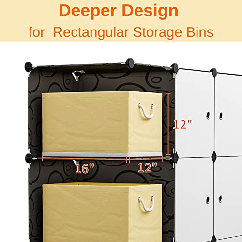 KOUSI Large Cube Storage -(12 Cubes) Organizer Shelves Clothes Dresser Closet Storage Organizer Cabinet Shelving Bookshelf Toy Organizer (42"x18"x56")
