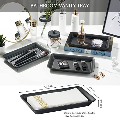 White Mason Jar Bathroom Accessories Set 8 Pcs - Lotion Soap Dispenser,Toothbrush Holder,2 Apothecary Jar Canisters, Flower Vase,Soap Dish,Vanity Tray,Storage Organizer Basket Bin (Grey)