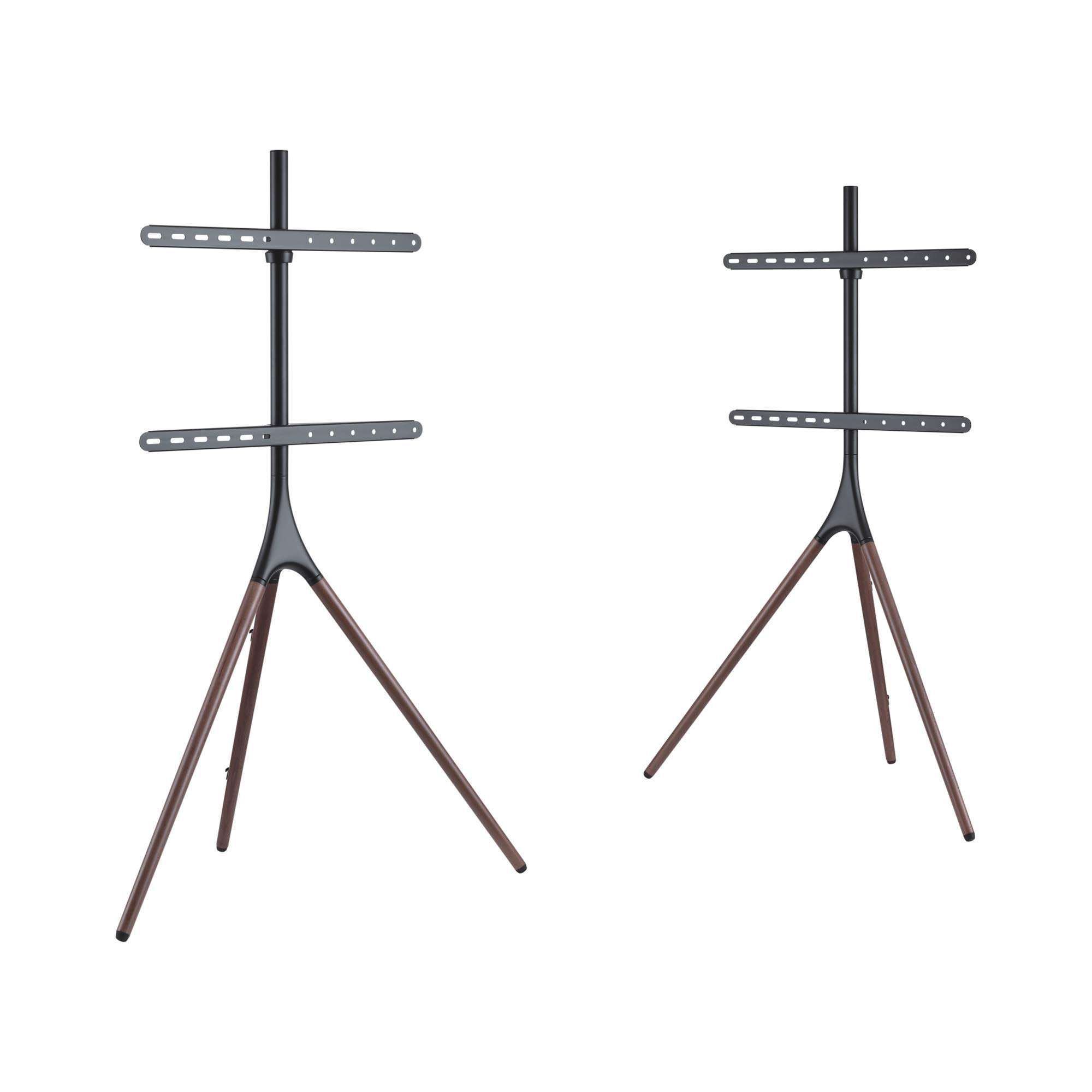 Link2Home Tripod TV Stand Swivel Easel for 45"-65" LED LCD Flat Screens up to 70 lbs., Tall TV Stand 54.5" for Corners, Bedroom, Black Bracket, Wood Base