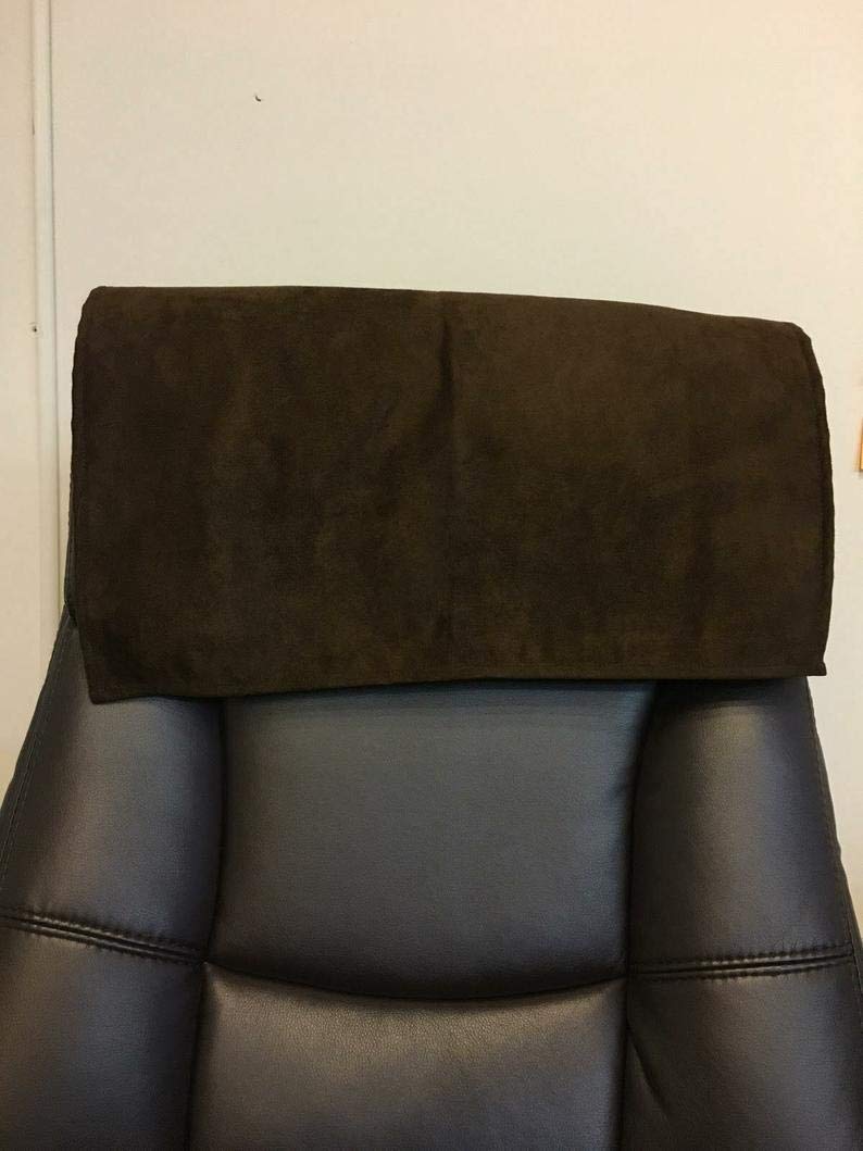 luvfabrics Simple Suede Furniture Protector, Leather Recliner Damage Prevention, Head Rest, Sofa, Love seat, Leather Protector, Computer Chair, Couch Cover (Chocolate, 14 by 30 Inch)