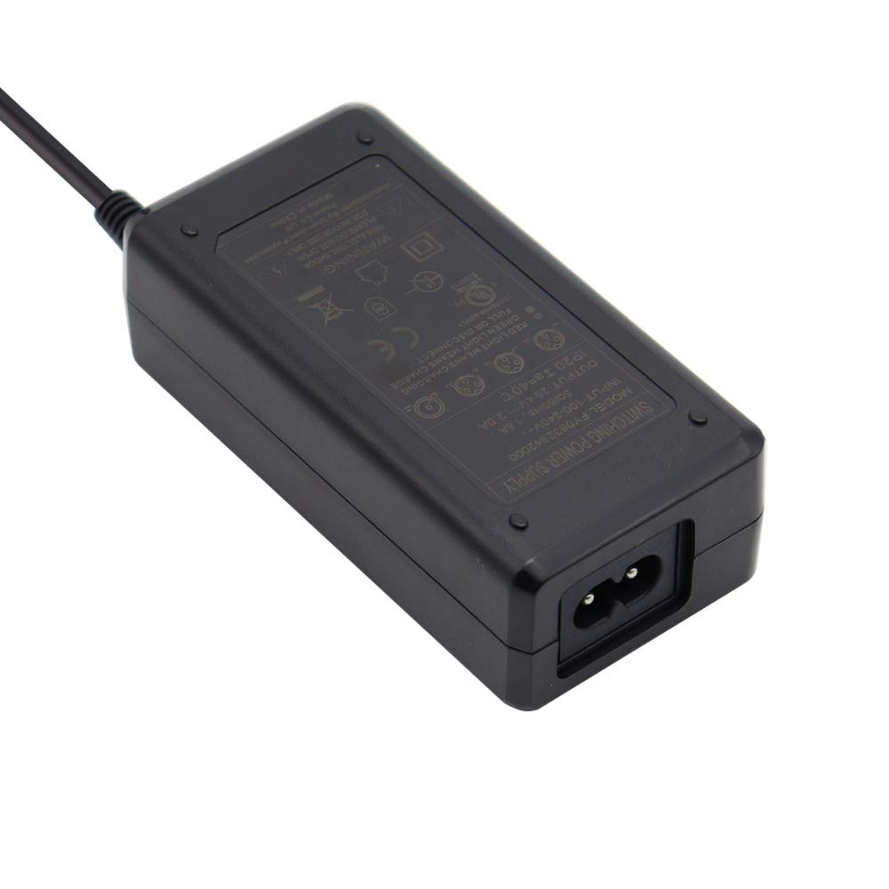 Eseegoo UL 24V 2A Lithium Battery Charger for Razor MX350 E100 E150 E300 E200 E175 E125 E225 E325 E350 E400 E500 PR20 ZR350, Dirt Quad, Pocket Mod, Dirt Rocket, Sport Mod, Pocket Rocket 3-Prong Inline