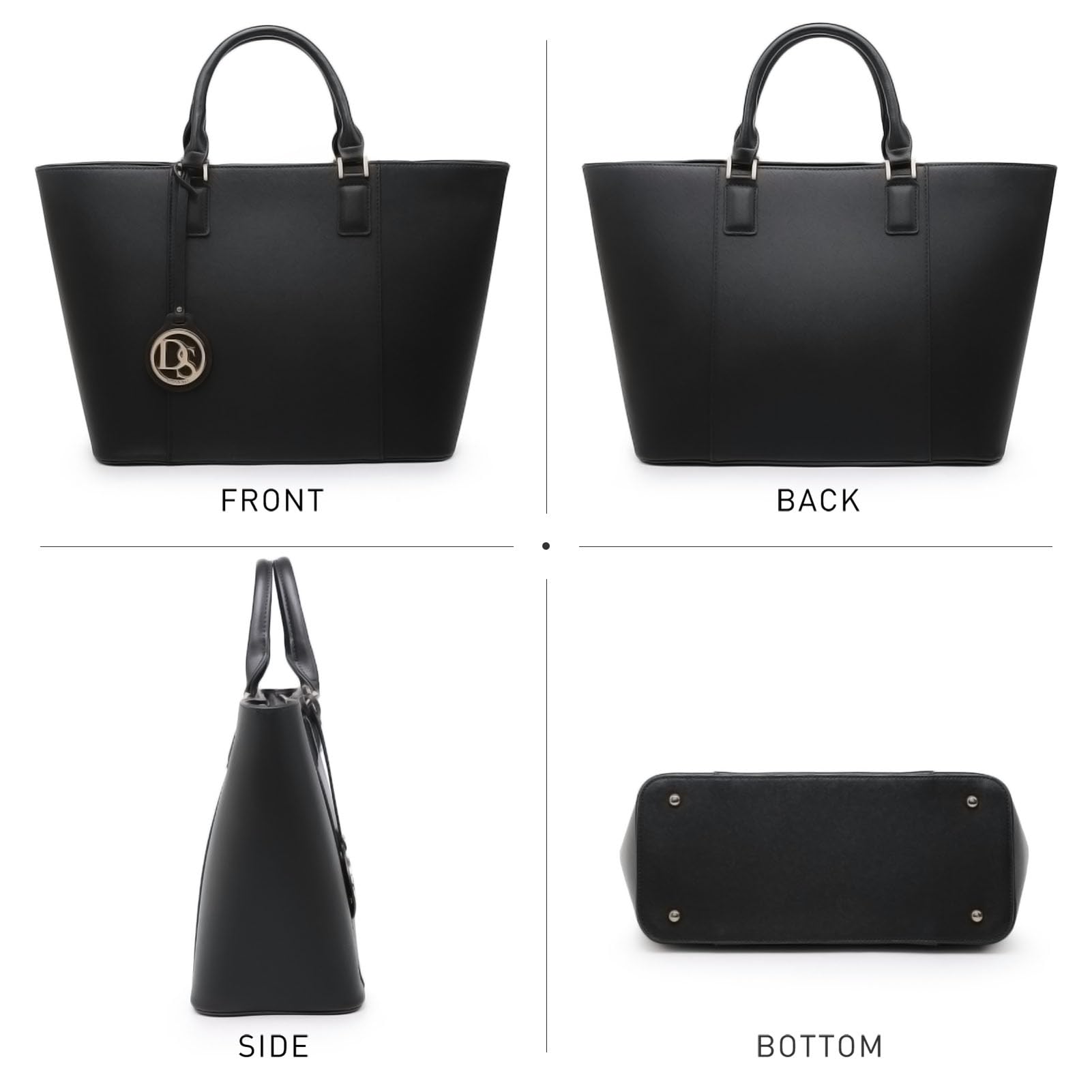 Dasein Women Satchel Purse Handbag Shoulder Bag Work Tote Bag with Matching Clutch