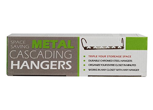 Metal Cascading Space Saving Closet Hangers - 360 Swivel Action - Maximize Closet Space & Organize -10pc Set
