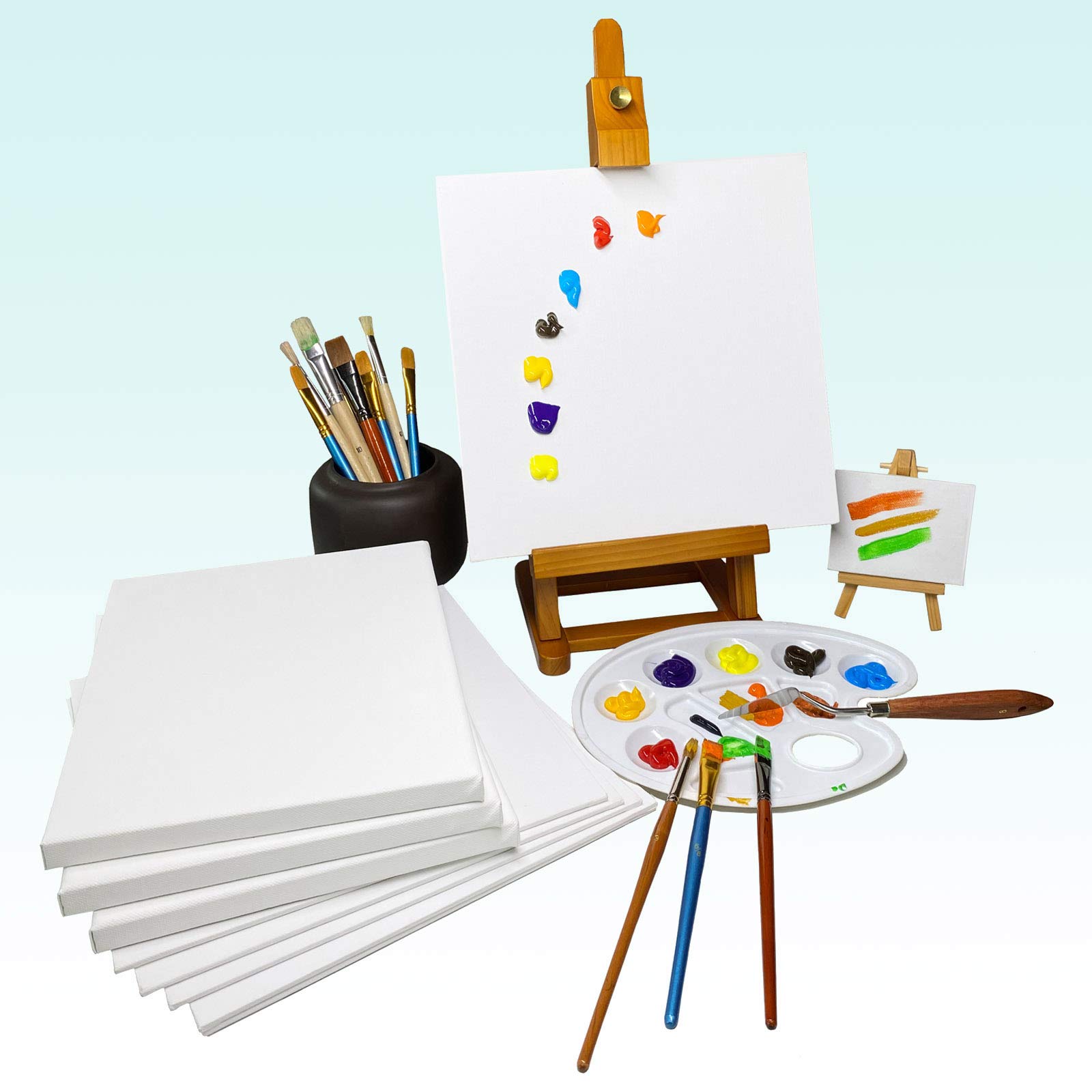 Genixart White Blank Canvas Panels, 11x14 Inch 12 Pack, 100% Cotton, Primed Professional Artist Canvases Boards for Acrylics & Oils Painting